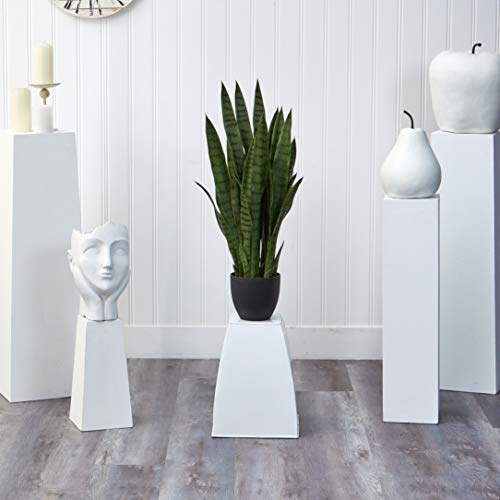 Nearly Natural, Green 4855 35in. Sansevieria with Black Planter