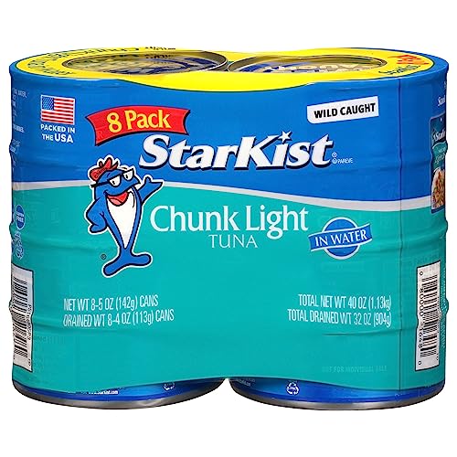 StarKist Chunk Light Tuna in Water, 5 oz Can, Pack of 8