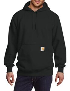 carhartt men's rain defender loose fit heavyweight sweatshirt, black, large