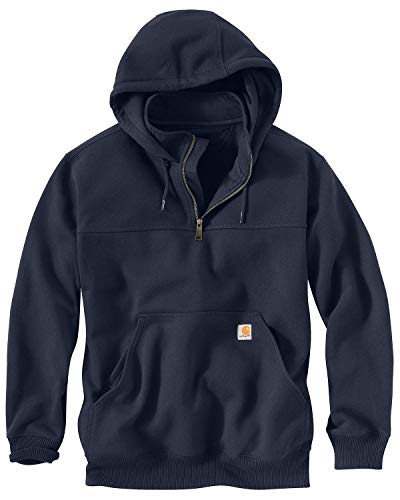 Carhartt Men's Rain Defender Loose Fit Heavyweight Quarter-Zip Sweatshirt, New Navy, Large