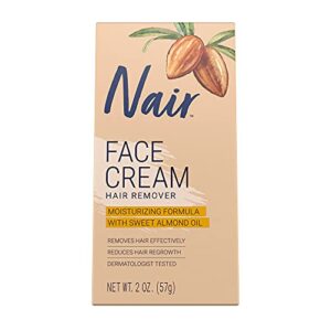 nair hair remover moisturizing face cream, with sweet almond oil, 2oz