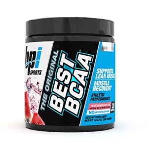 bpi sports best bcaa - bcaa powder post workout sports drink with branched chain amino acids for hydration & recovery, for men & women - watermelon ice - 30 servings