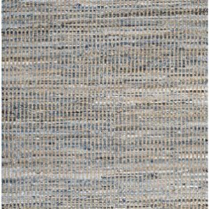 SAFAVIEH Cape Cod Collection Accent Rug - 4' x 6', Natural & Blue, Handmade Flat Weave Coastal Braided Jute, Ideal for High Traffic Areas in Entryway, Living Room, Bedroom (CAP352A)