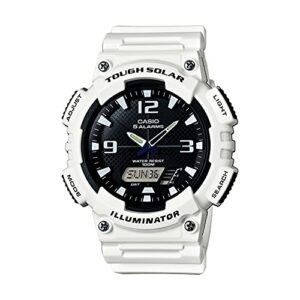 casio men's aq-s810wc-7avcf analog-digital display quartz white watch, white/black