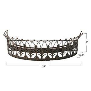 Creative Co-Op Elegant Metal Curtain Crown, Rust