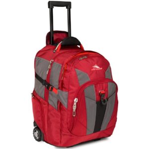 high sierra xbt - business rolling backpack, carmine/red line/black, one size