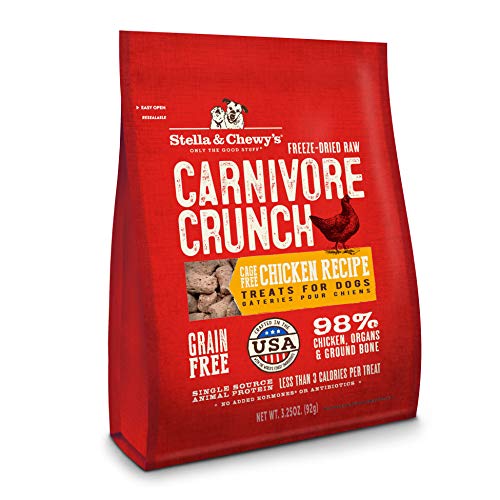 Stella & Chewy's Freeze-Dried Raw Carnivore Crunch Cage-Free Chicken Recipe Dog Treats – 3.25 oz. Bag