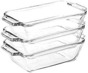 anchor hocking 1.5-quart oven basics loaf dish, set of 3, clear