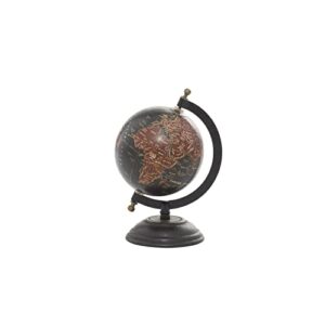 deco 79 mango wood globe, 6" x 5" x 9", black