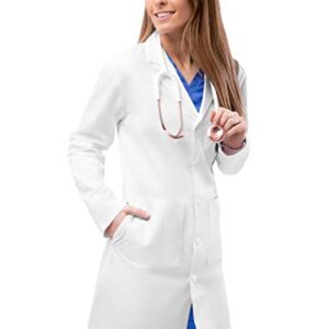 Adar Universal Unisex Lab Coats - Midriff 39" Lab Coat - 808 - White - L