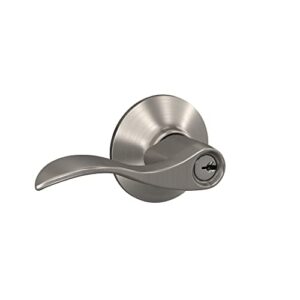 schlage f51a acc 619 accent door lever, keyed entry lock, satin nickel