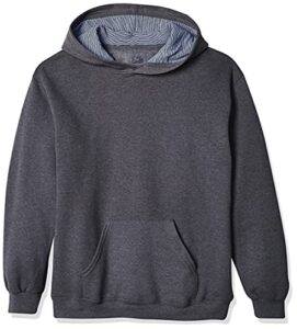 fruit of the loom boys' fleece sweatshirts, hoodies, sweatpants & joggers, pullover-charcoal heather, x-small