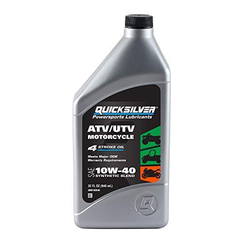 Quicksilver 8M0166408 10W-40 Synthetic Blend ATV/UTV/Motorcycle Oil – 1 Qt.