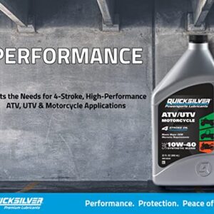 Quicksilver 8M0166408 10W-40 Synthetic Blend ATV/UTV/Motorcycle Oil – 1 Qt.