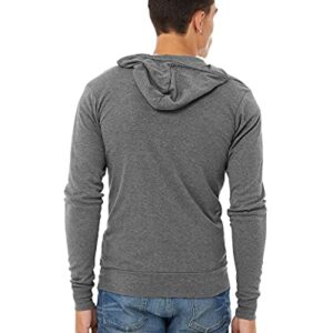 Bella + Canvas Unisex Triblend Full-Zip Lightweight Hoodie L GREY TRIBLEND