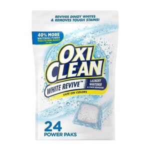 oxiclean white revive laundry whitener and stain remover power paks, 24 count