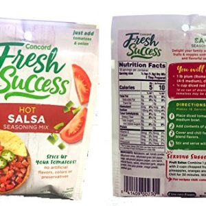 Concord Foods, Salsa Mix, Hot, 1.06oz Packet (Pack of 6)