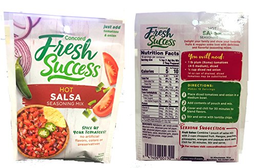 Concord Foods, Salsa Mix, Hot, 1.06oz Packet (Pack of 6)