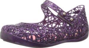 mini melissa mini campana zig zag ix mary jane sneaker (toddler),purple,6 m us toddler