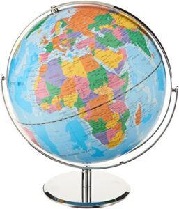 advantus 12 inch desktop world globe with blue oceans (30502),13 w x 12 d x 15 h in