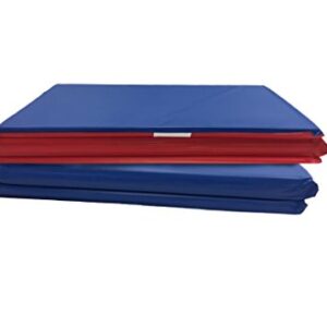 KinderMat, 5/8" Thick, 4-Section Rest Mat, 45" x 19" x 5/8", Red/Blue, Great for School, Daycare, Travel, and Home, Made in The USA