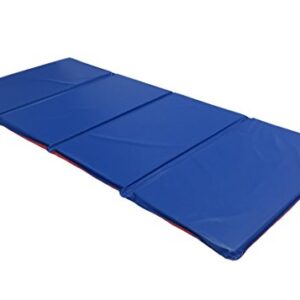 KinderMat, 5/8" Thick, 4-Section Rest Mat, 45" x 19" x 5/8", Red/Blue, Great for School, Daycare, Travel, and Home, Made in The USA