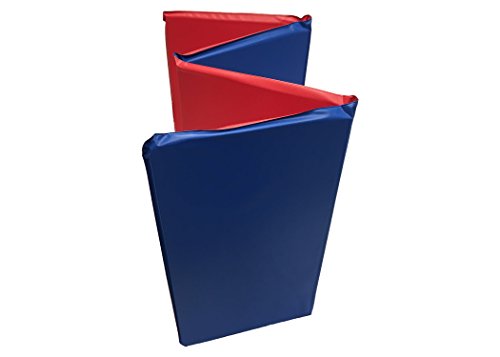 KinderMat, 5/8" Thick, 4-Section Rest Mat, 45" x 19" x 5/8", Red/Blue, Great for School, Daycare, Travel, and Home, Made in The USA