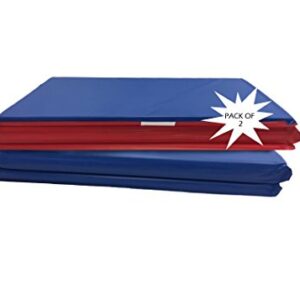 KinderMat, 5/8" Thick, 4-Section Rest Mat, 45" x 19" x 5/8", Red/Blue, Great for School, Daycare, Travel, and Home, Made in The USA