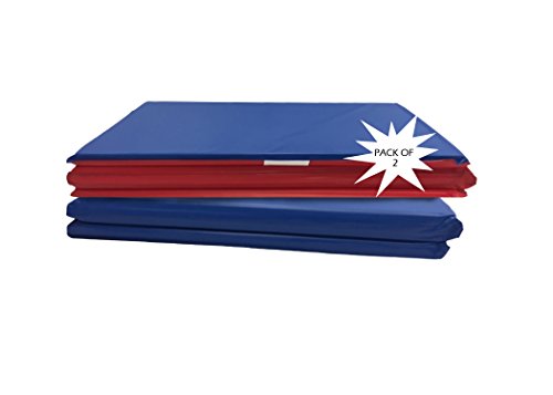 KinderMat, 5/8" Thick, 4-Section Rest Mat, 45" x 19" x 5/8", Red/Blue, Great for School, Daycare, Travel, and Home, Made in The USA