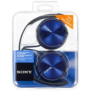 Sony Foldable Headphones with Smartphone Mic and Control - Metallic Blue