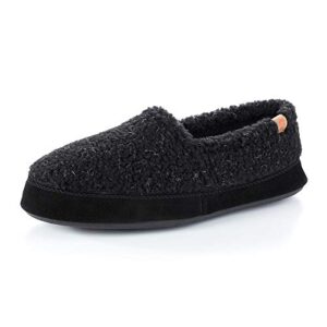 acorn mens acorn men's moc with premium memory foam, black berber, 10.5-11.5