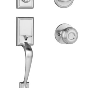 Dynasty Hardware RID-SIE-100-US15 Ridgecrest Front Door Handleset, Satin Nickel with Sierra Knob