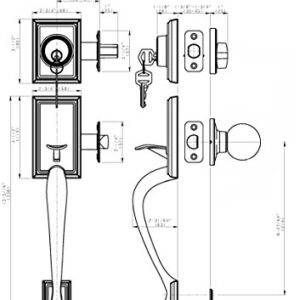 Dynasty Hardware RID-SIE-100-US15 Ridgecrest Front Door Handleset, Satin Nickel with Sierra Knob