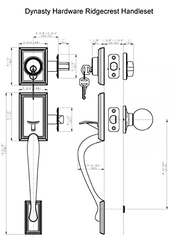 Dynasty Hardware RID-SIE-100-US15 Ridgecrest Front Door Handleset, Satin Nickel with Sierra Knob