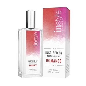 instyle fragrances | inspired by ralph lauren's romance | women’s eau de toilette | vegan, paraben free, phthalate free | never tested on animals | 3.4 fluid ounces