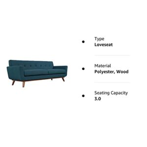 Modway Engage Mid-Century Modern Upholstered Fabric Sofa in Azure