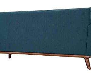 Modway Engage Mid-Century Modern Upholstered Fabric Sofa in Azure