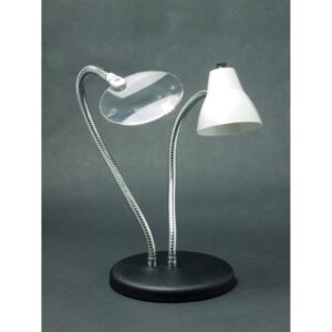 2-arm combination table lamp and 2x magnifier