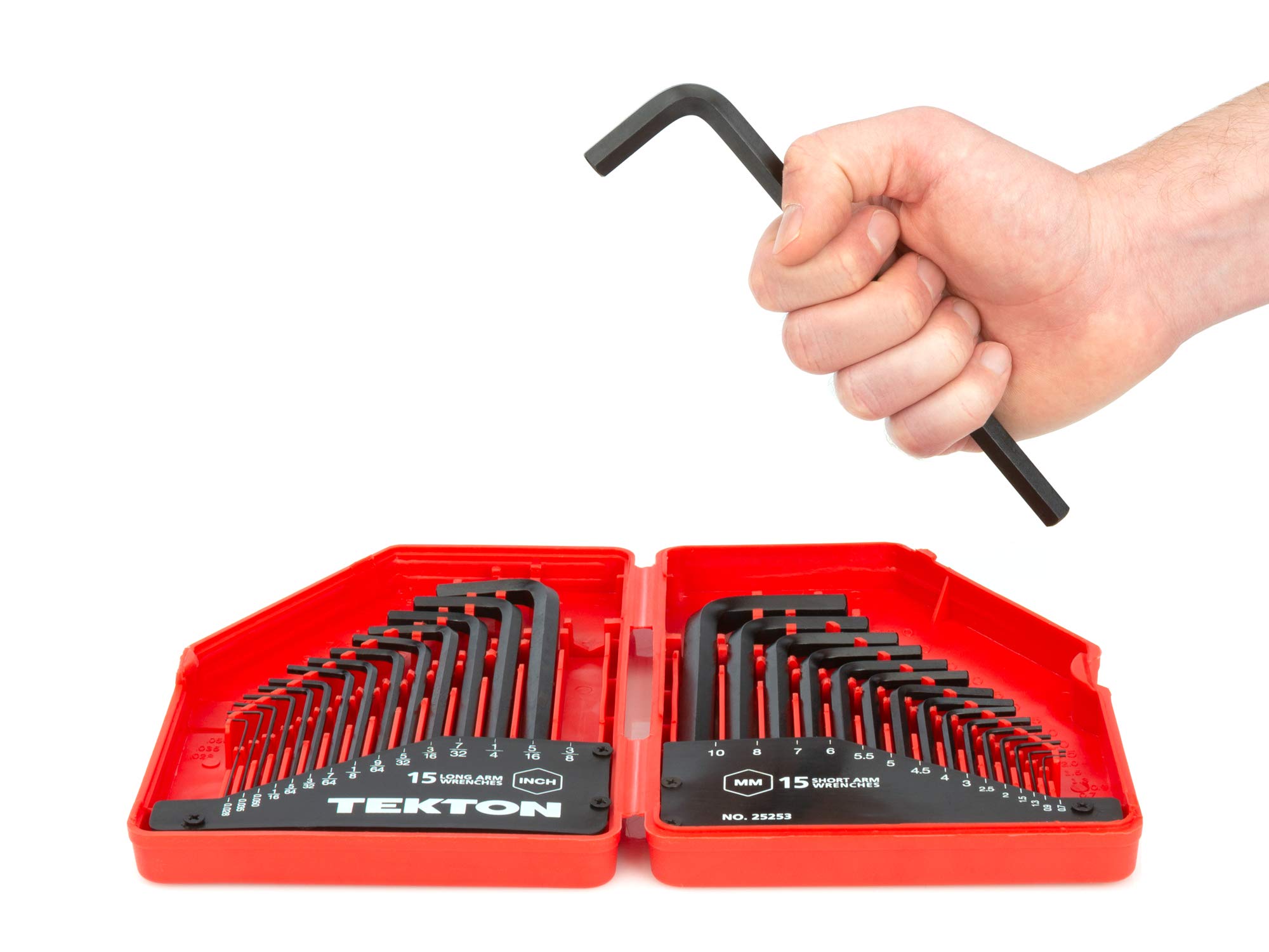 TEKTON Hex Key Wrench Set, 30-Piece (.028-3/8 in., .7-10 mm) | 25253