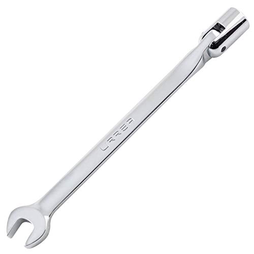 URREA 12-Point Flex Head Socket Wrench - 1/2" Flexible Head Combination Wrench with Ratchet Box End & Fixed Open End - 1270-16