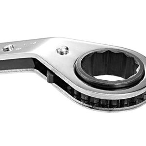 URREA Ratcheting Wrench - 1/2" x 9/16" Reversible Ratcheting Box-End Wrench with 15 Degree Offset & Nickel-Chrome Finish - 1183