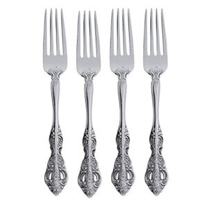 oneida michelangelo fine flatware dinner fork, set of 4 , 18/10 stainless steel, silverware set, dishwasher safe