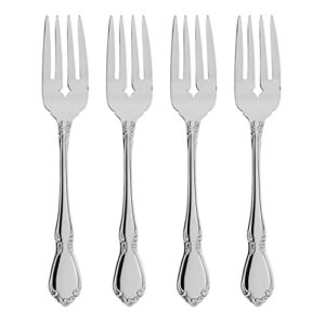 oneida chateau fine flatware set, 18/8 stainless, set of 4 salad forks