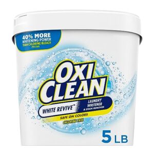 oxiclean white revive laundry whitener and stain remover powder, 5 lb