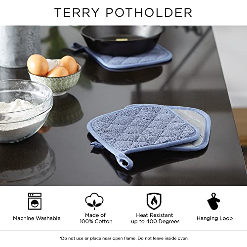 DII Basic Terry Collection Quilted 100% Cotton, Potholder, Spice, 3 Piece