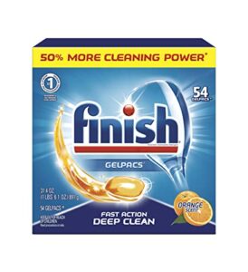 finish gelpacs orange, 54ct, dishwasher detergent tablets