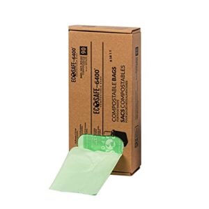 ecosafe-6400 cp1617-6 certified compostable bag - 16x17” green bags for 2.5 gallon bin - extra strong leak, puncture and tear resistant food scraps bin liners, pack of 90