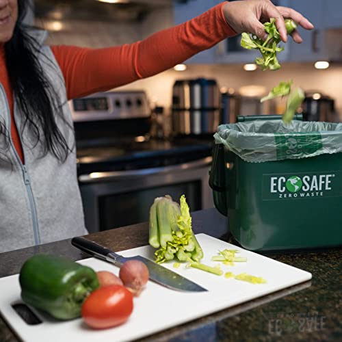 EcoSafe-6400 CP1617-6 Certified Compostable Bag - 16x17” Green Bags for 2.5 Gallon Bin - Extra Strong Leak, Puncture and Tear Resistant Food Scraps Bin Liners, Pack of 90