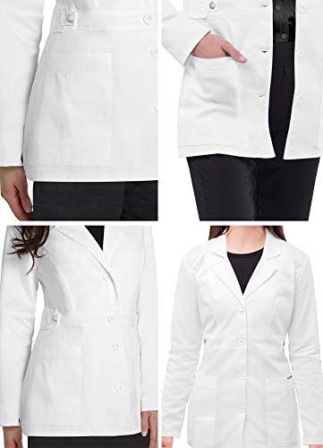 Adar Universal Stretch Lab Coat for Women - 28" Tab-Waist Lab Coat - 3300 - White - 3X