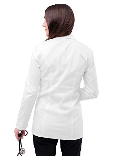 Adar Universal Stretch Lab Coat for Women - 28" Tab-Waist Lab Coat - 3300 - White - 3X